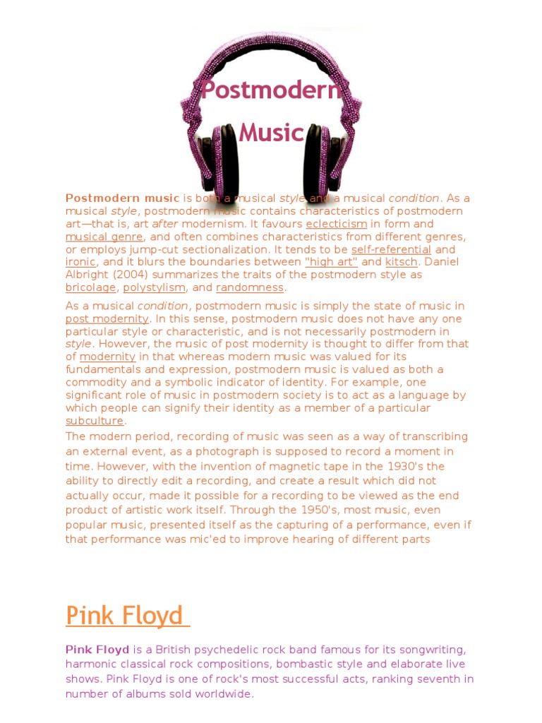 Characteristics of Postmodern Music | PDF | The Beatles | Entertainment ...