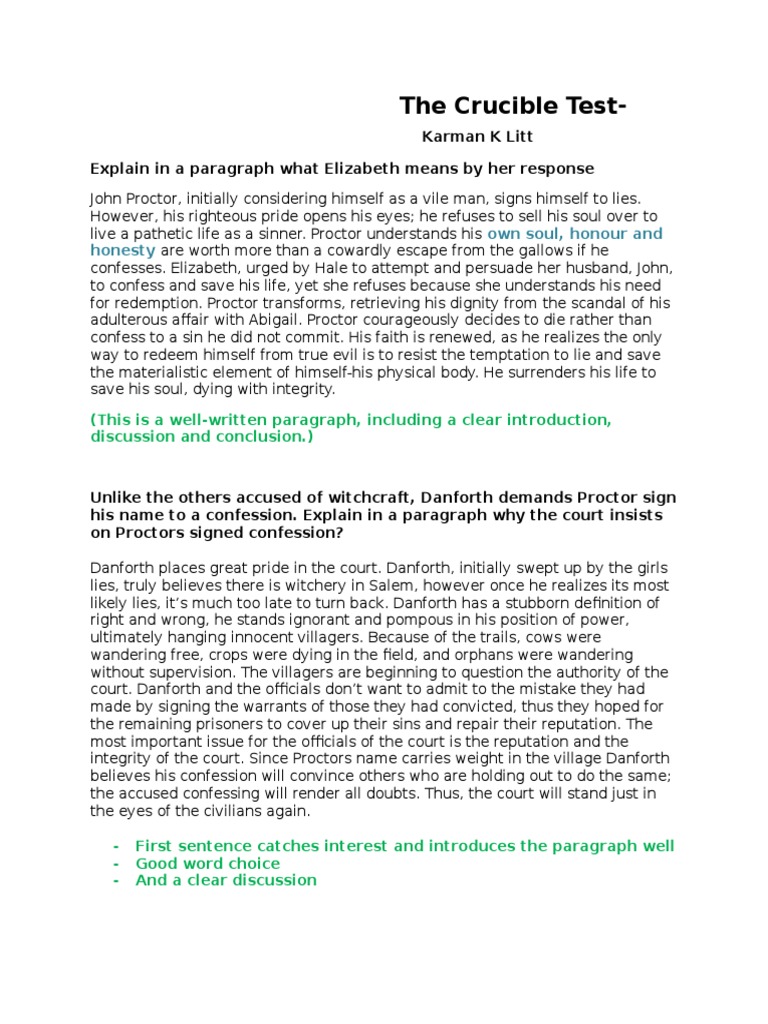 The Crucible Test | PDF | Witchcraft | Religion And Belief