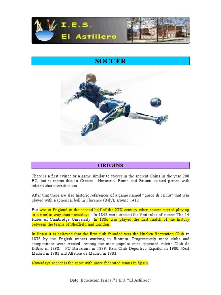 SOCCER | PDF | Association Football | Defender (Association Football)