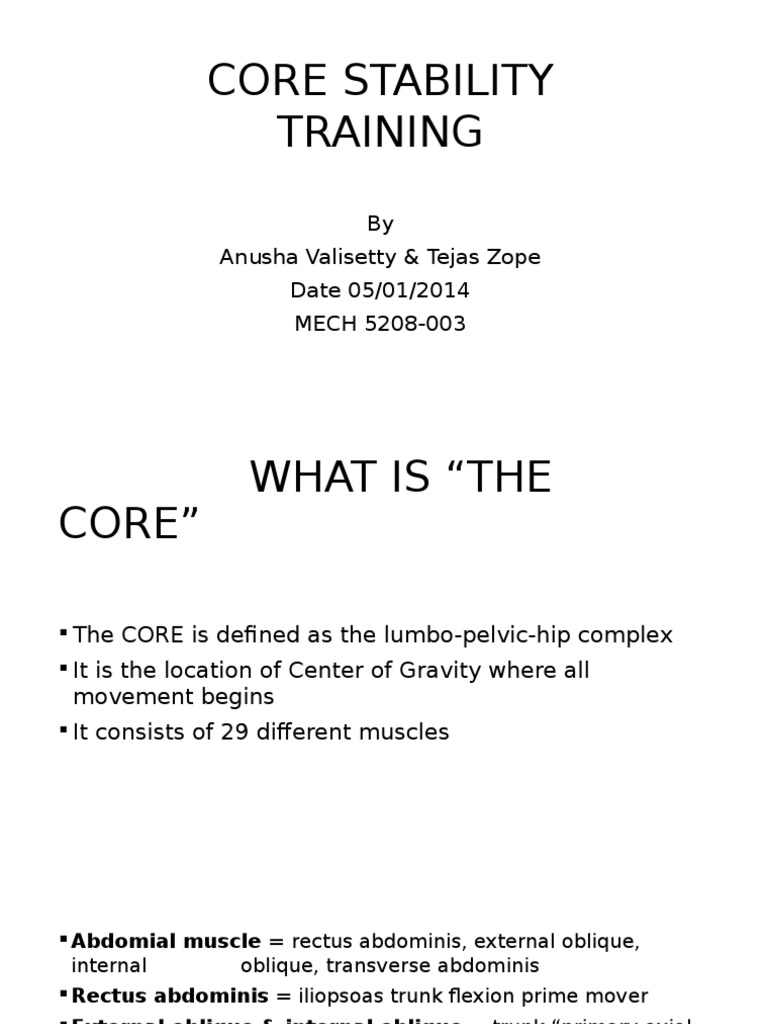 Core Stability Training | PDF | Abdomen | Human Anatomy