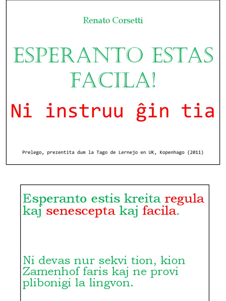 Esperanto Estas Facila PDF | PDF