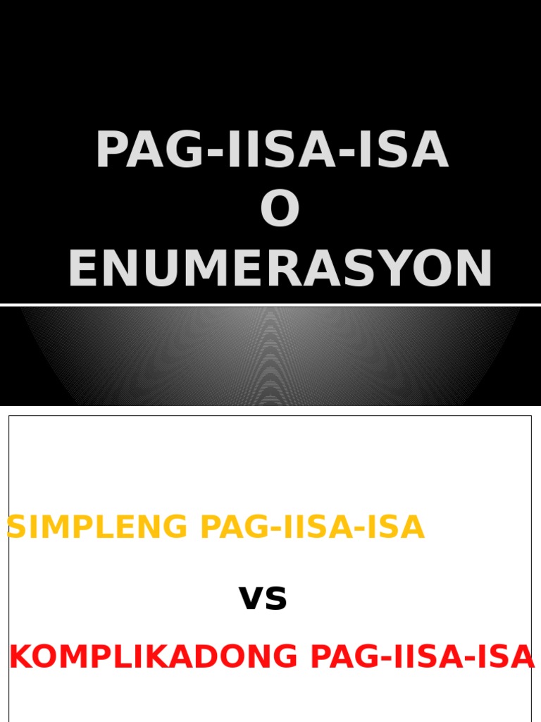 Pag Iisa Isa | PDF