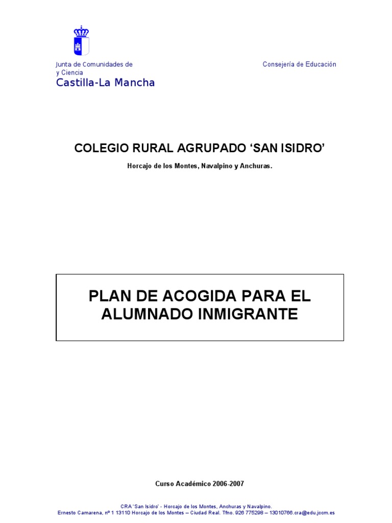 Plan de Acogida para Alumnado Inmigrante | PDF | Salón de clases | Evaluación