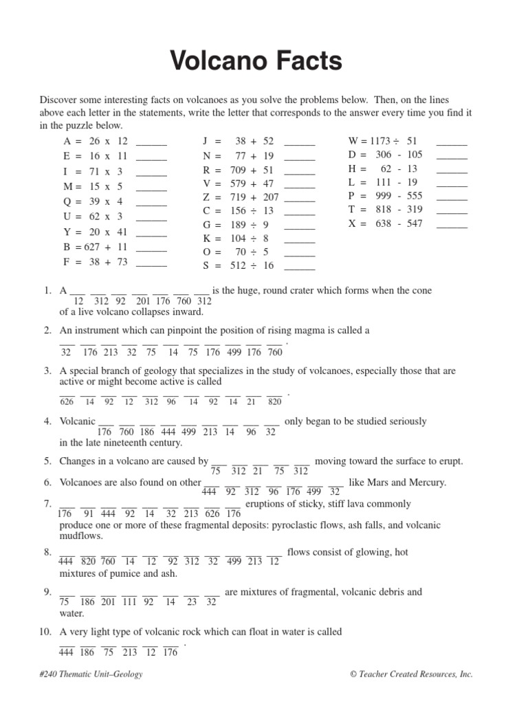 Volcano Worksheet PDF | PDF | Volcanic Ash | Volcano
