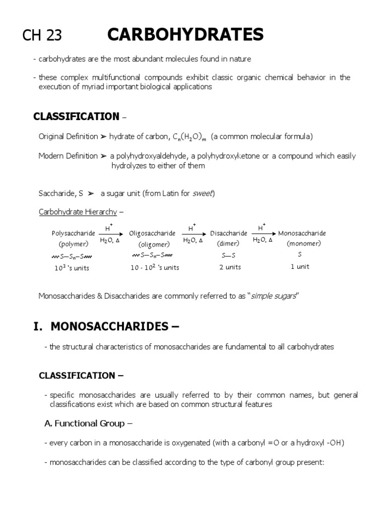 Carbohydrate Notes | Carbohydrates | Carbohydrate Chemistry | Free 30 ...