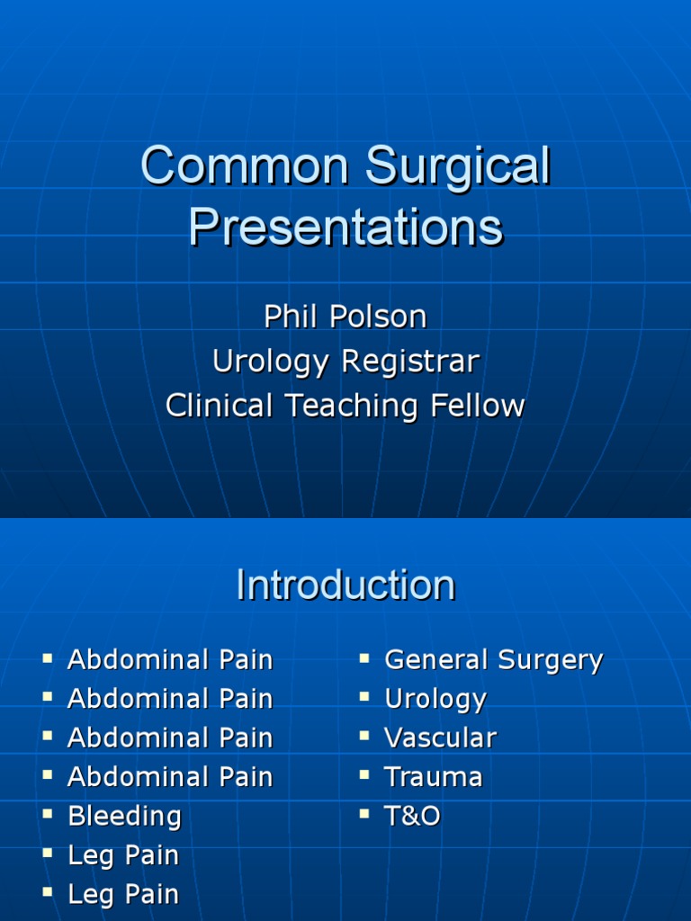 Common Surgical Presentations | Rtt | Diseases And Disorders