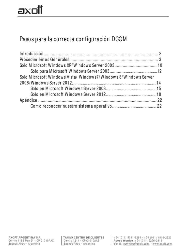 Configuración DCOM | PDF | Microsoft Windows | Microsoft