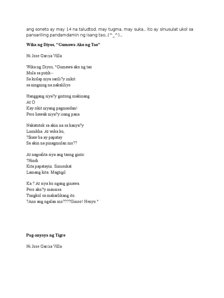 Ang Soneto Ay May 14 Na Taludtod | PDF