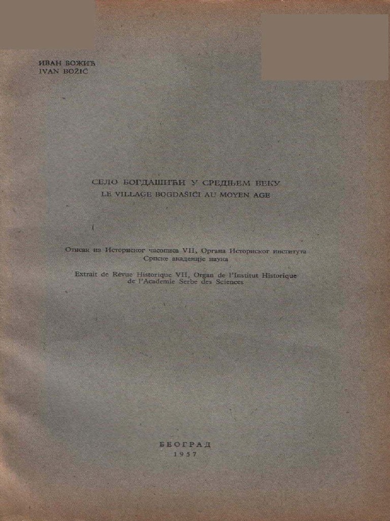 Selo Bogdasici U Srednjem Veku | PDF