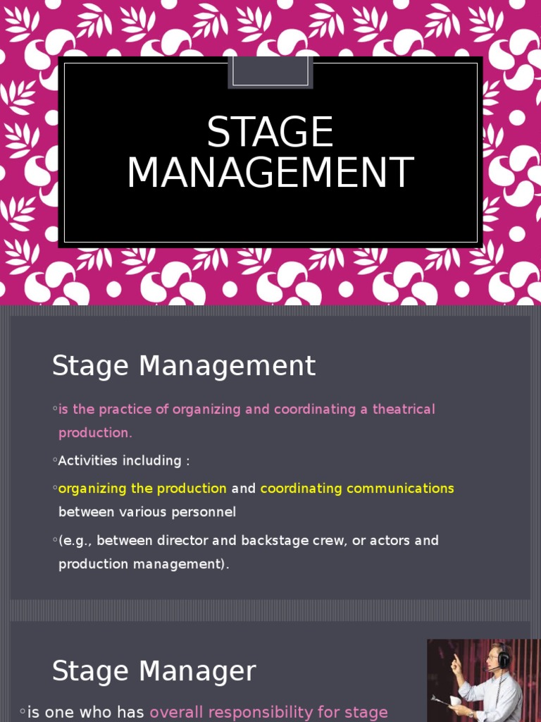 Stage Management | PDF