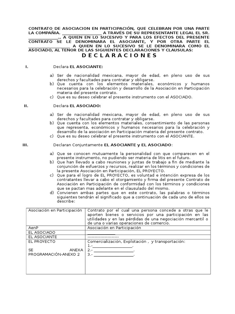 Contrato de Asociacion en Participación | Gobierno | Política Contrato de Asociacion en Participación | Gobierno | Política