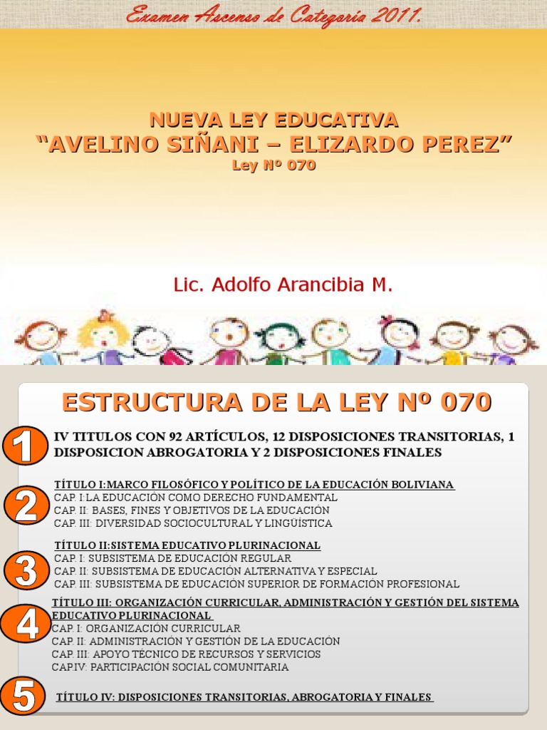 Ley 070 | PDF | Educación Secundaria | Cognición