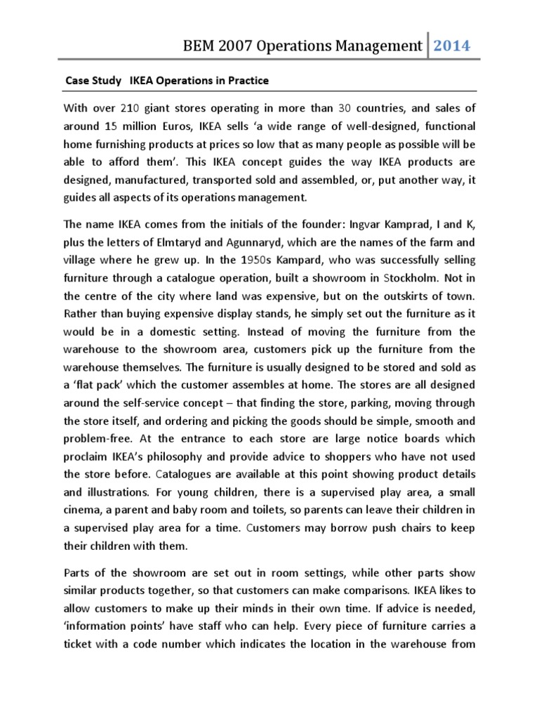 IKEA Case Study | PDF | Distribution (Business) | Business