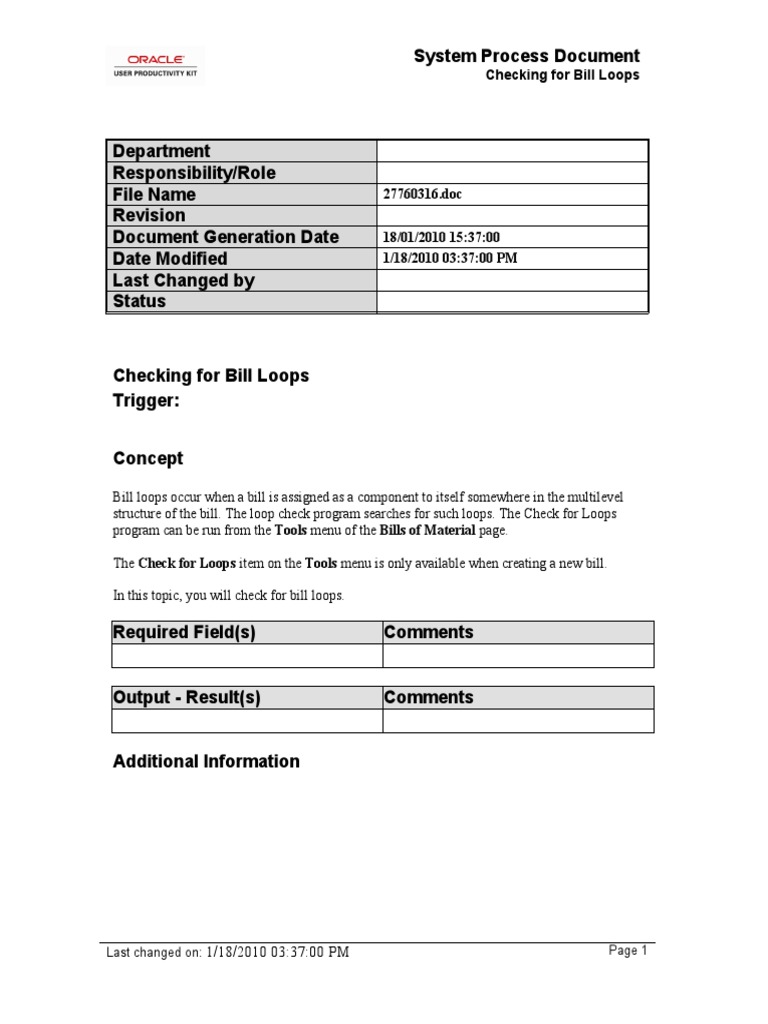Checking For Bill Loops - SPD | PDF | Software | Document