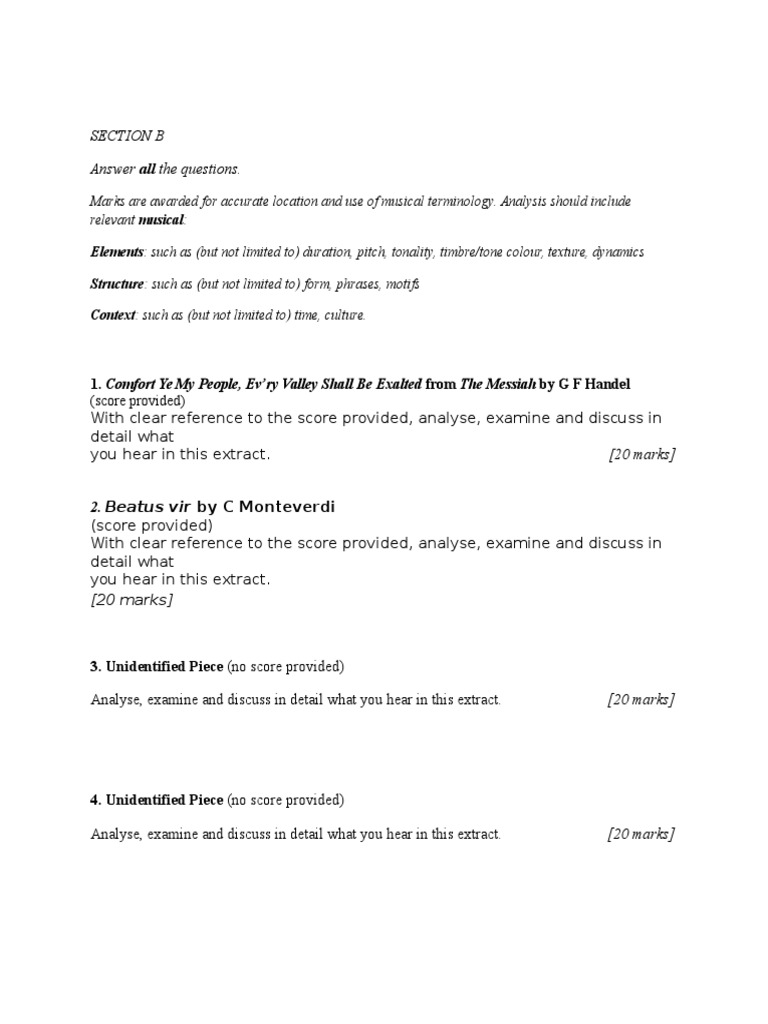 Year 12 End of Unit Baroque and Renaissance | PDF