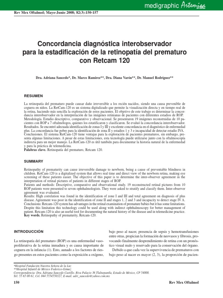 RETCAM en ROP | PDF | Diagnostico medico | Ojo humano