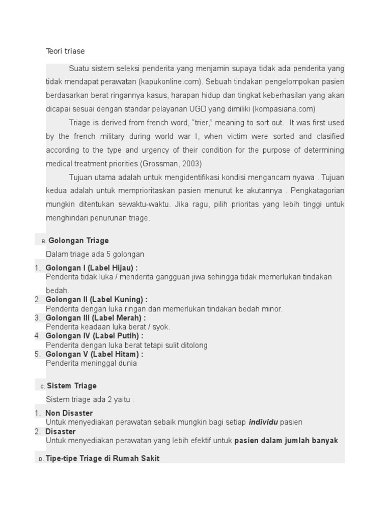 Teori Triase | PDF