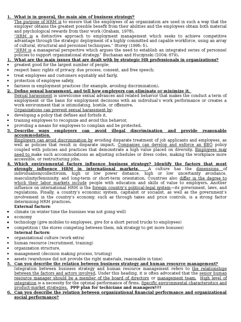 HRM Spargalka | PDF | Human Resource Management | Motivation