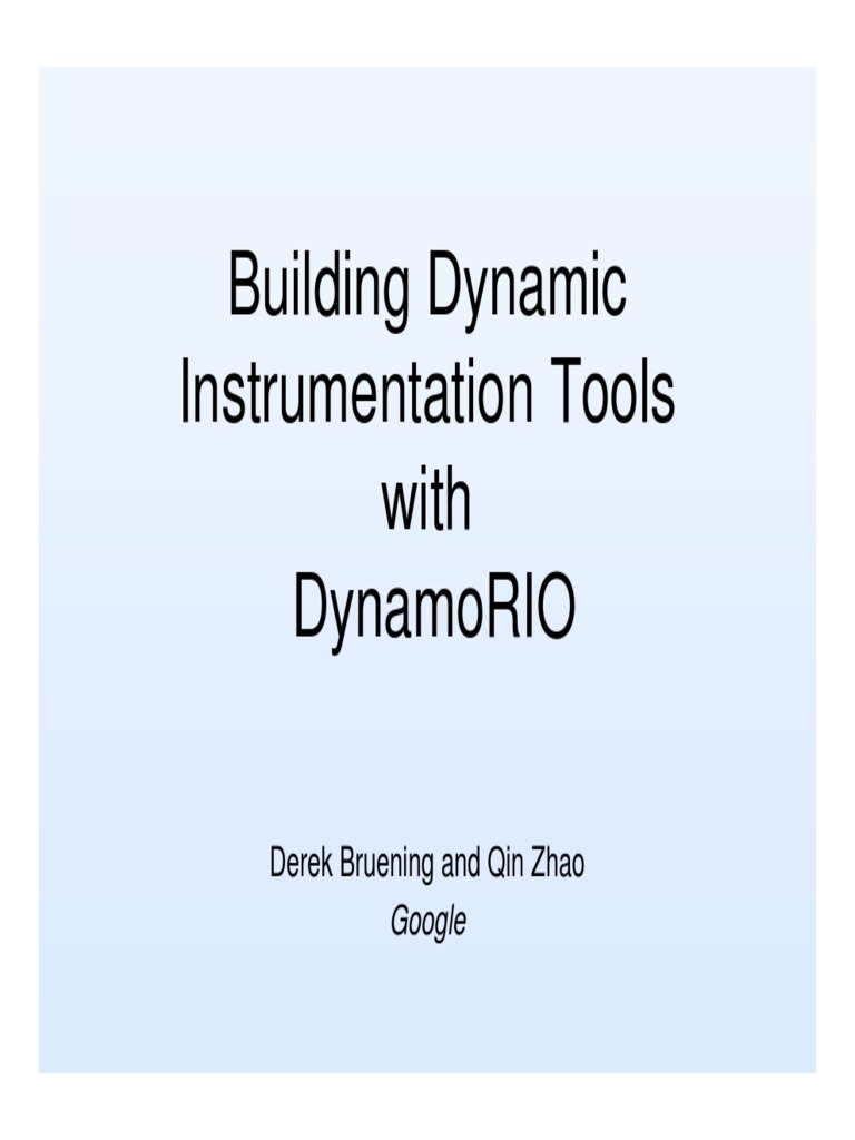 DynamoRIO Tutorial 2014 | PDF | Thread (Computing) | 64 Bit Computing