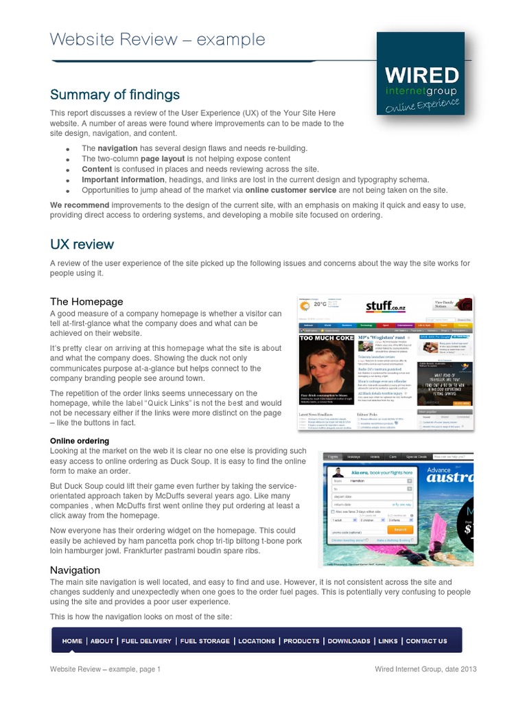 Website Review Example | Download Free PDF | Websites | Search Engine ...