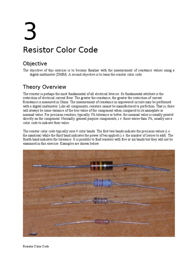 Resistor Color Code | PDF | Resistor | Engineering Tolerance