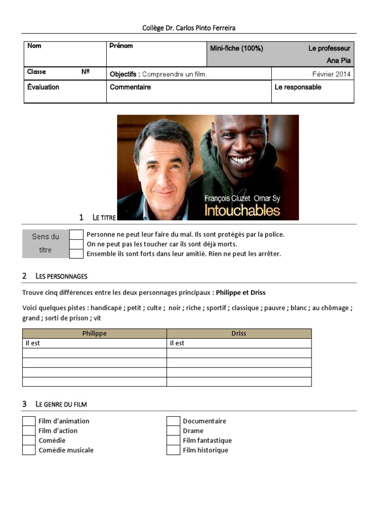 Résumé du film Intouchables | PDF | Sports et loisirs | Art
