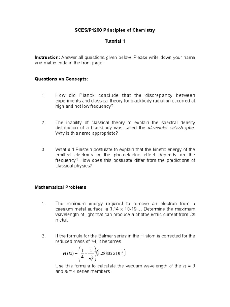 P1200 Tutorial 1 | PDF