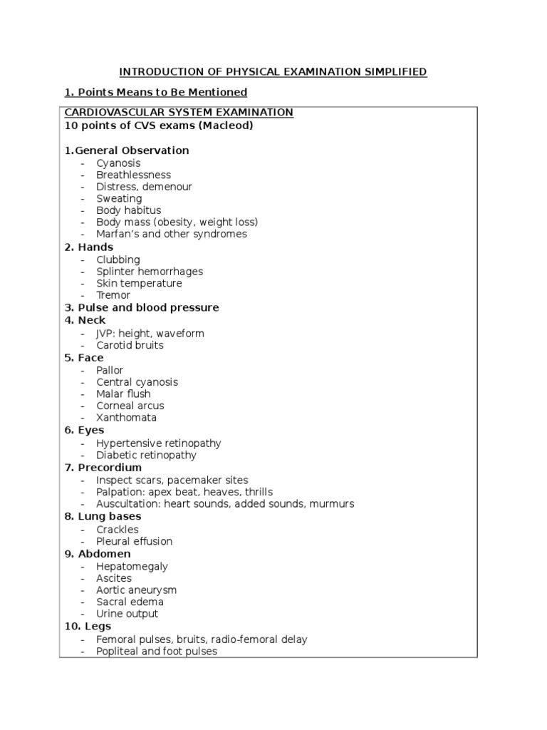 Introduction To Physical Examination | PDF | Abdomen | Liver