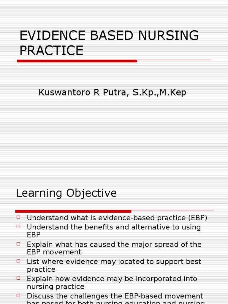 Evidence Based Nursing Practice | PDF | Evidence Based Medicine ...