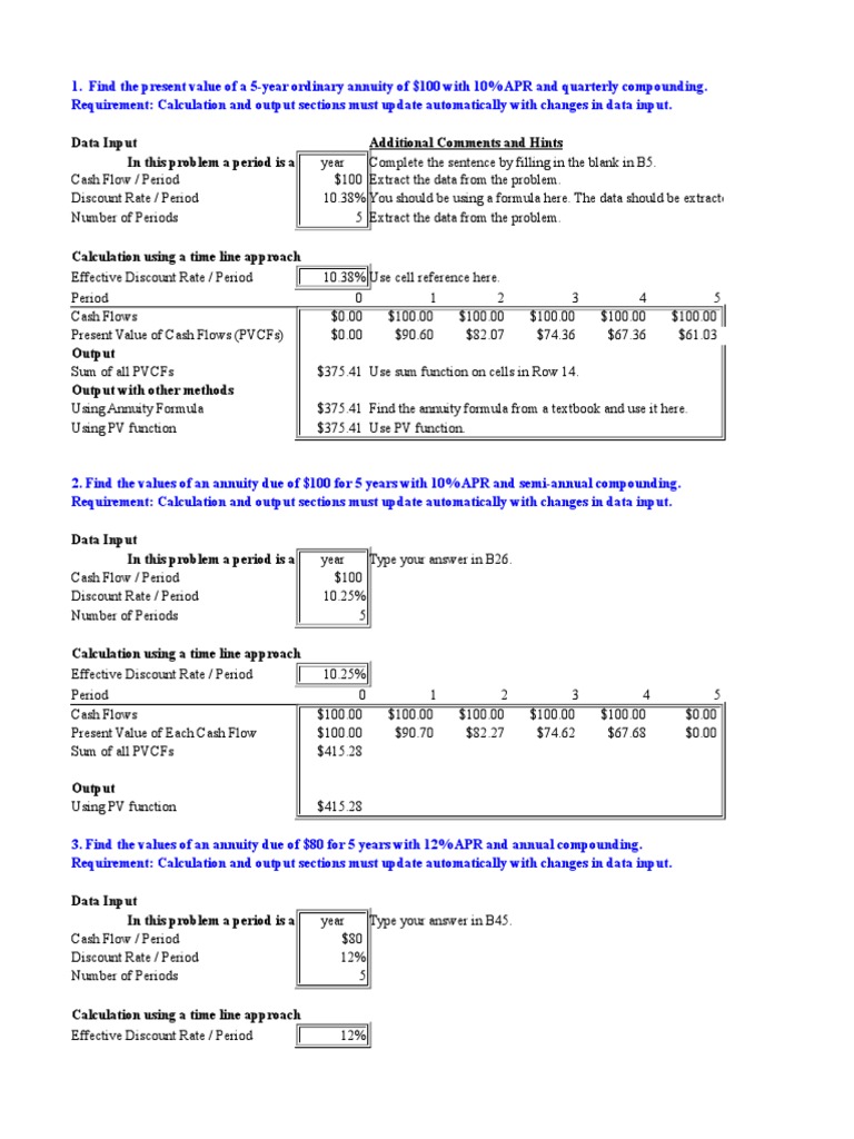 1 - TVM Student Templates | PDF | Internal Rate Of Return | Present Value