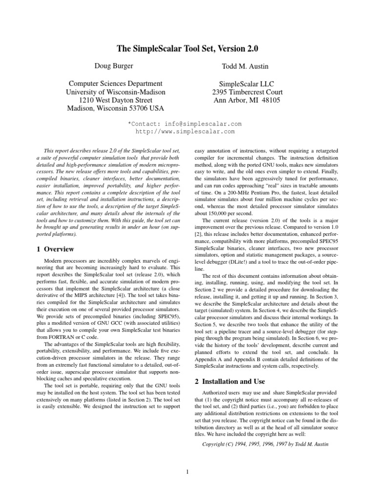 Simplescalar v2 | PDF | Cpu Cache | C (Programming Language)