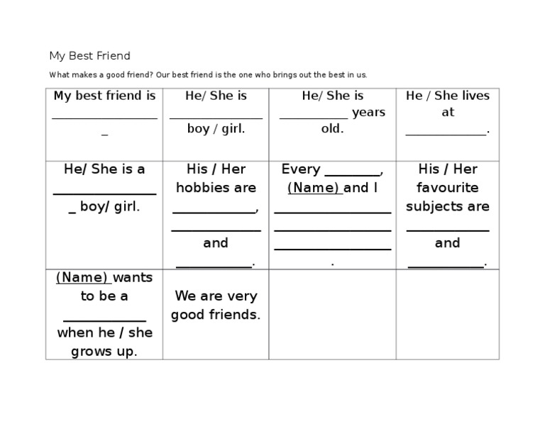 My Best Friend: Qualities and Hobbies | PDF | Sports & Recreation