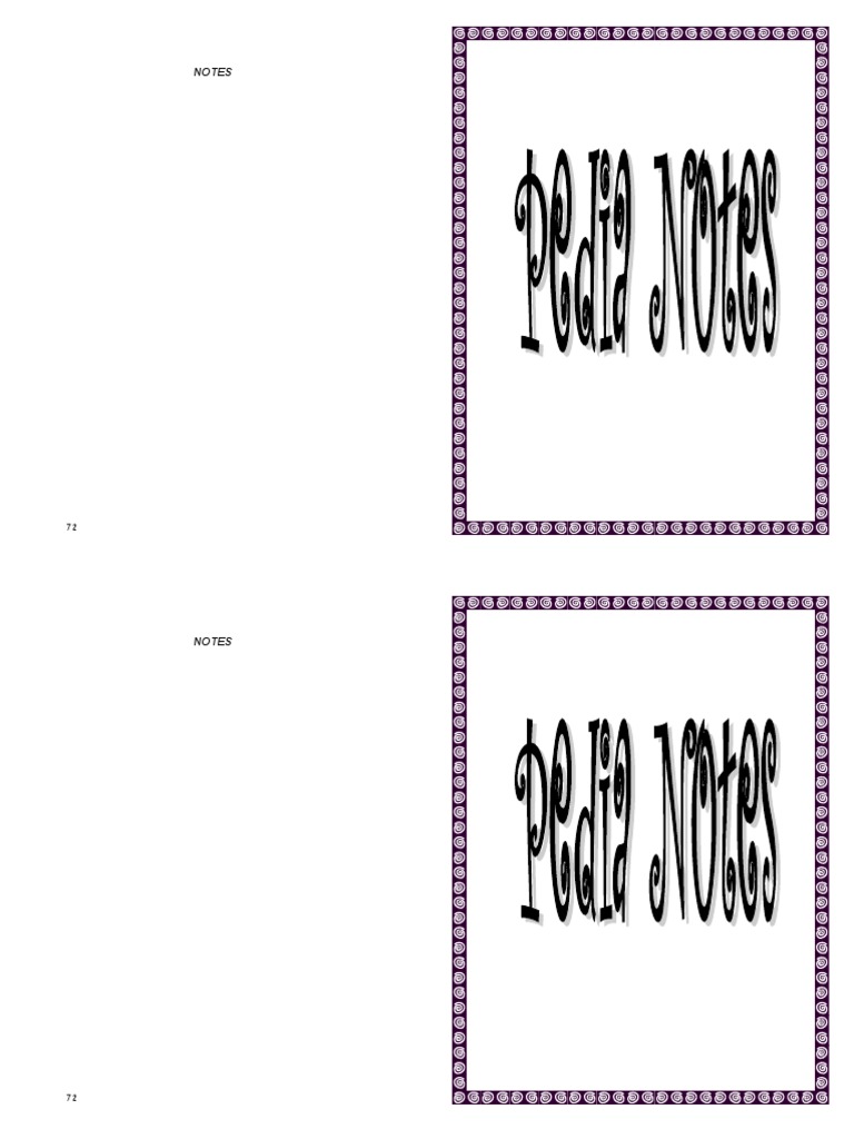 Pedia Notes | PDF | Renal Function | Diarrhea
