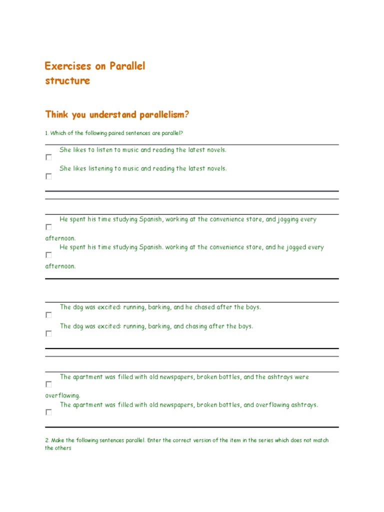 Parallel Structures | Download Free PDF | Phrase | Linguistics
