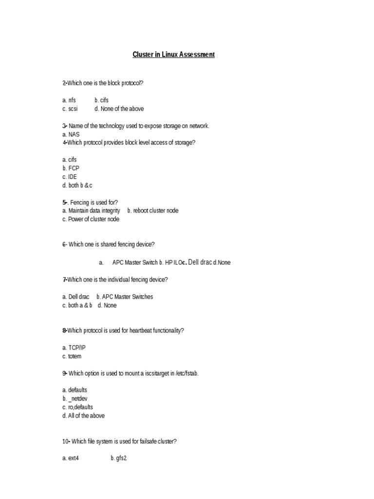 Cluster in Linux Assessment: Dell Drac | PDF | Computer Cluster ...