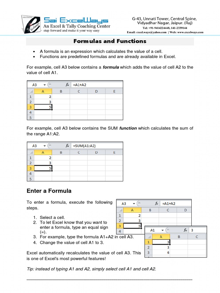 Excel Functions | PDF | Formula | Arithmetic