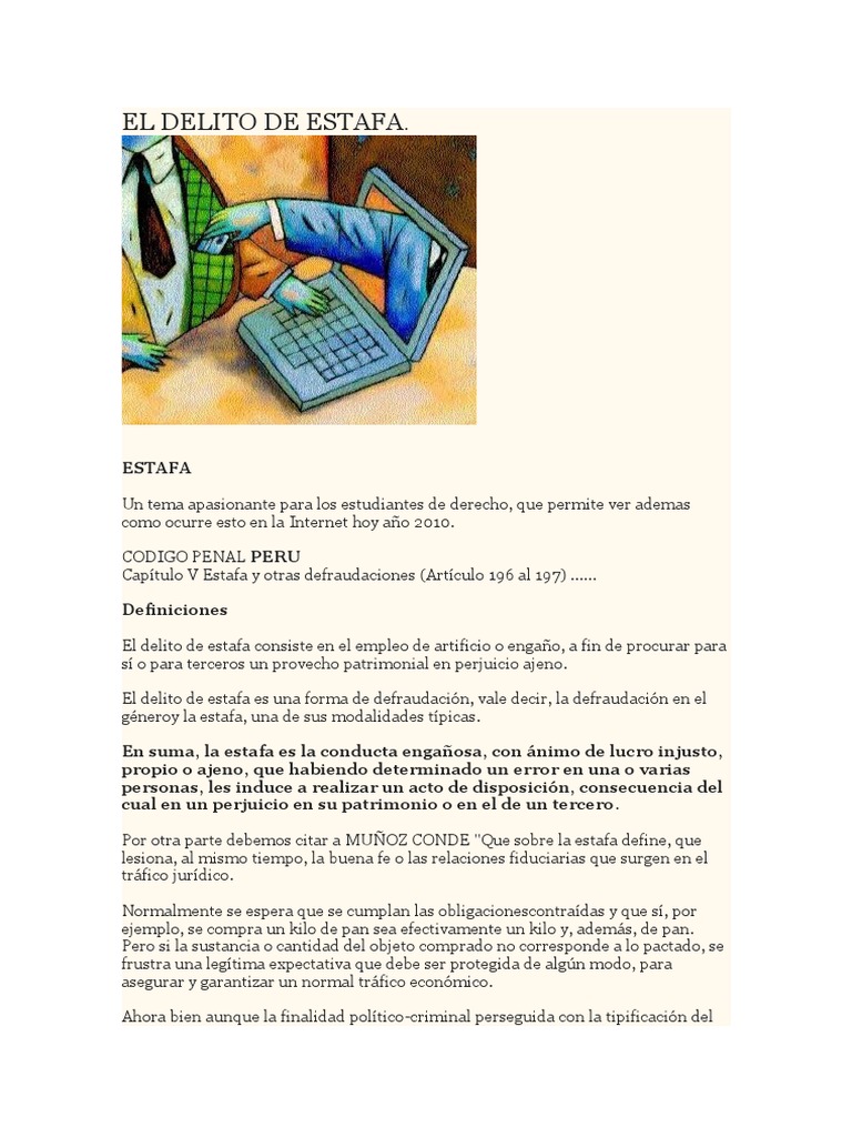 El Delito de Estafa | Trucos de estafa | Intención (Derecho Penal)