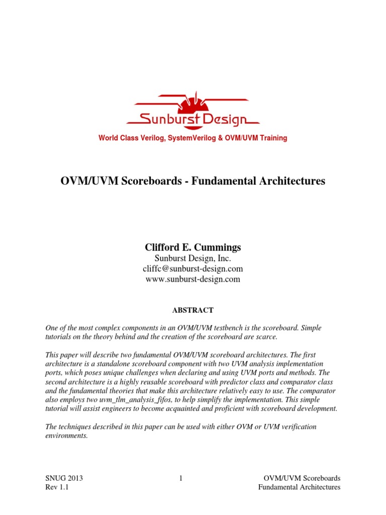 OVM/UVM Scoreboards: Key Architectures | PDF | Input/Output | Parameter (Computer Programming)