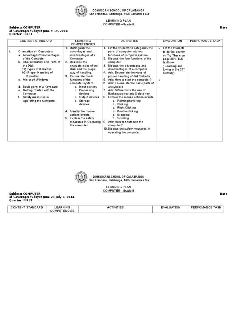 Grade 8 Computer Learning Plan | PDF | Active Server Pages | Microsoft ...