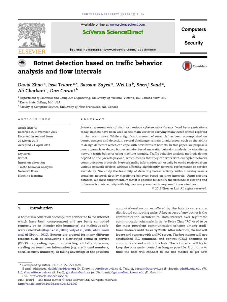 Botnet Detection Based On Traffic Behavior Pdf Peer To Peer