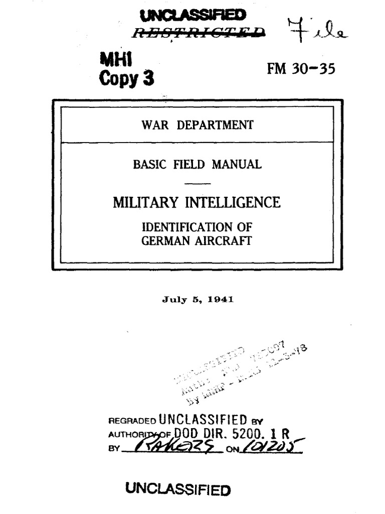 1941 FM 30-35 ID German Aircraft | PDF | Monoplane | Aircraft Configurations