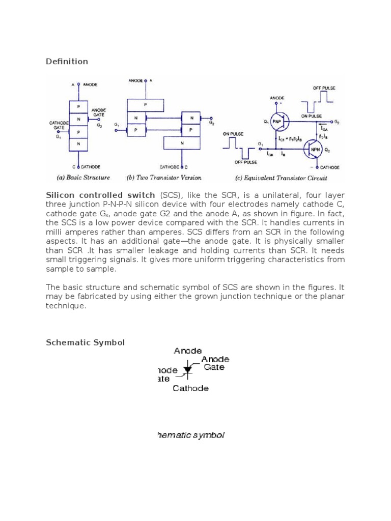 Silicon Control Switch | PDF | Anode | Transistor