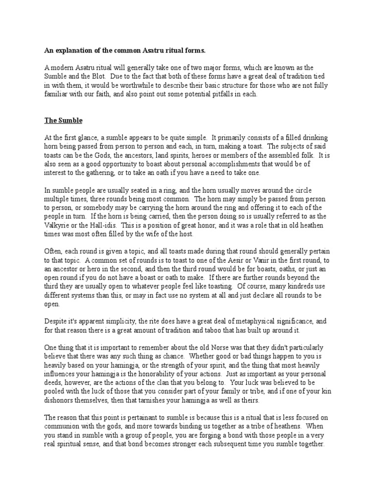 Asatru Rituals and Etiquette | PDF | Heathenry (New Religious Movement ...