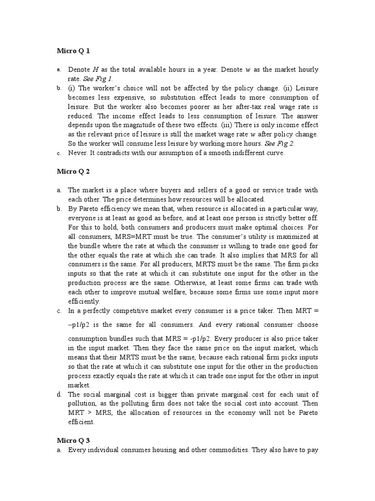 Micro Solutions | PDF | Economic Theories | Business