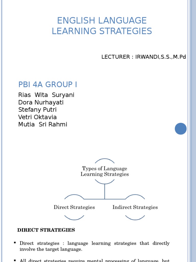 English Language Learning Strategies: Pbi 4A Group I | PDF | Memory | Word