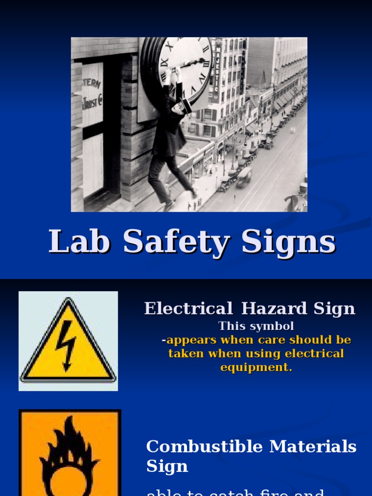 Lab Safety Signs and Precautions | PDF | Laboratories | Occupational ...