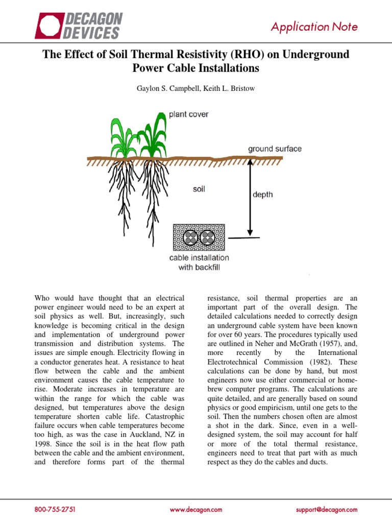 Soil Thermal Resistivity Facts | PDF | Electrical Resistivity And ...