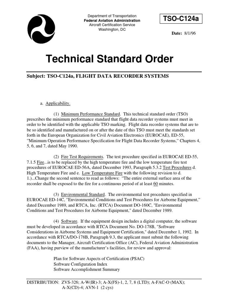 TSO C124a | PDF | Flight Recorder | Engineering