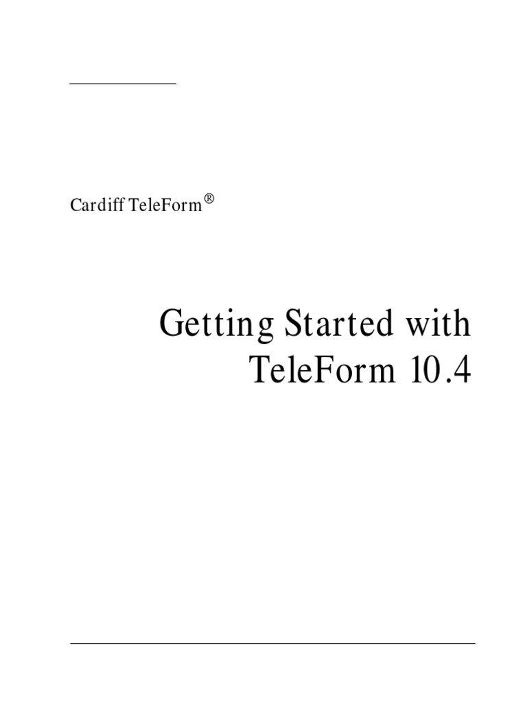Getting Started With TeleForm | PDF | File Format | Search Engine Indexing
