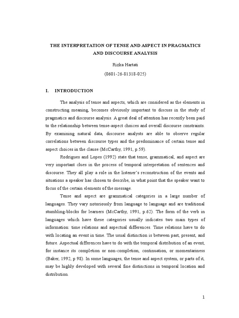 Tense and Aspect | PDF | Grammatical Tense | Perfect (Grammar)